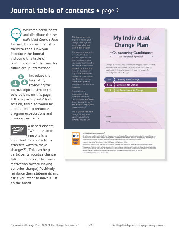 My Individual Change Plan Facilitator Guide – The Change Companies