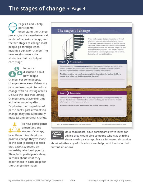 My Individual Change Plan Facilitator Guide – The Change Companies