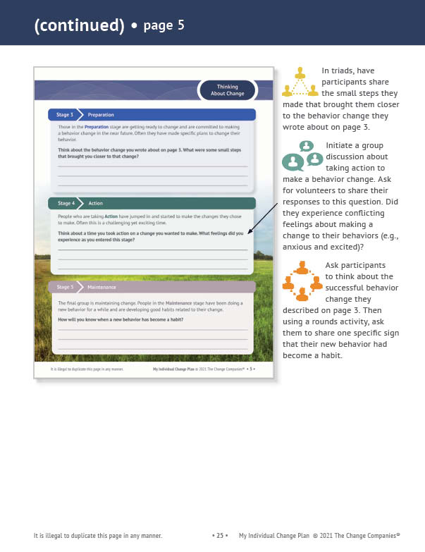 My Individual Change Plan Facilitator Guide – The Change Companies